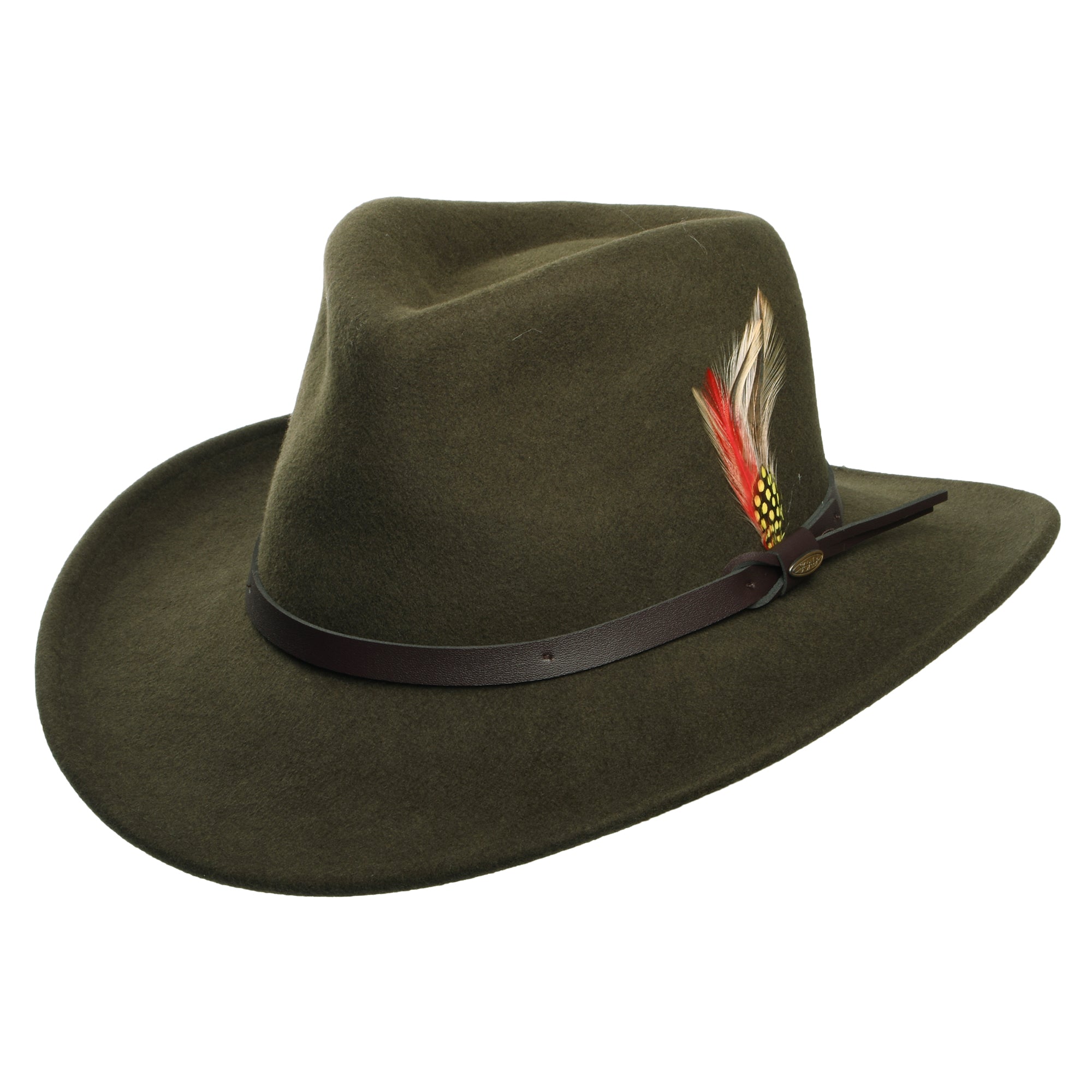 Scala Dakota Knautschbarer Wasserabweisend Outback Hut aus Wollfilz ...