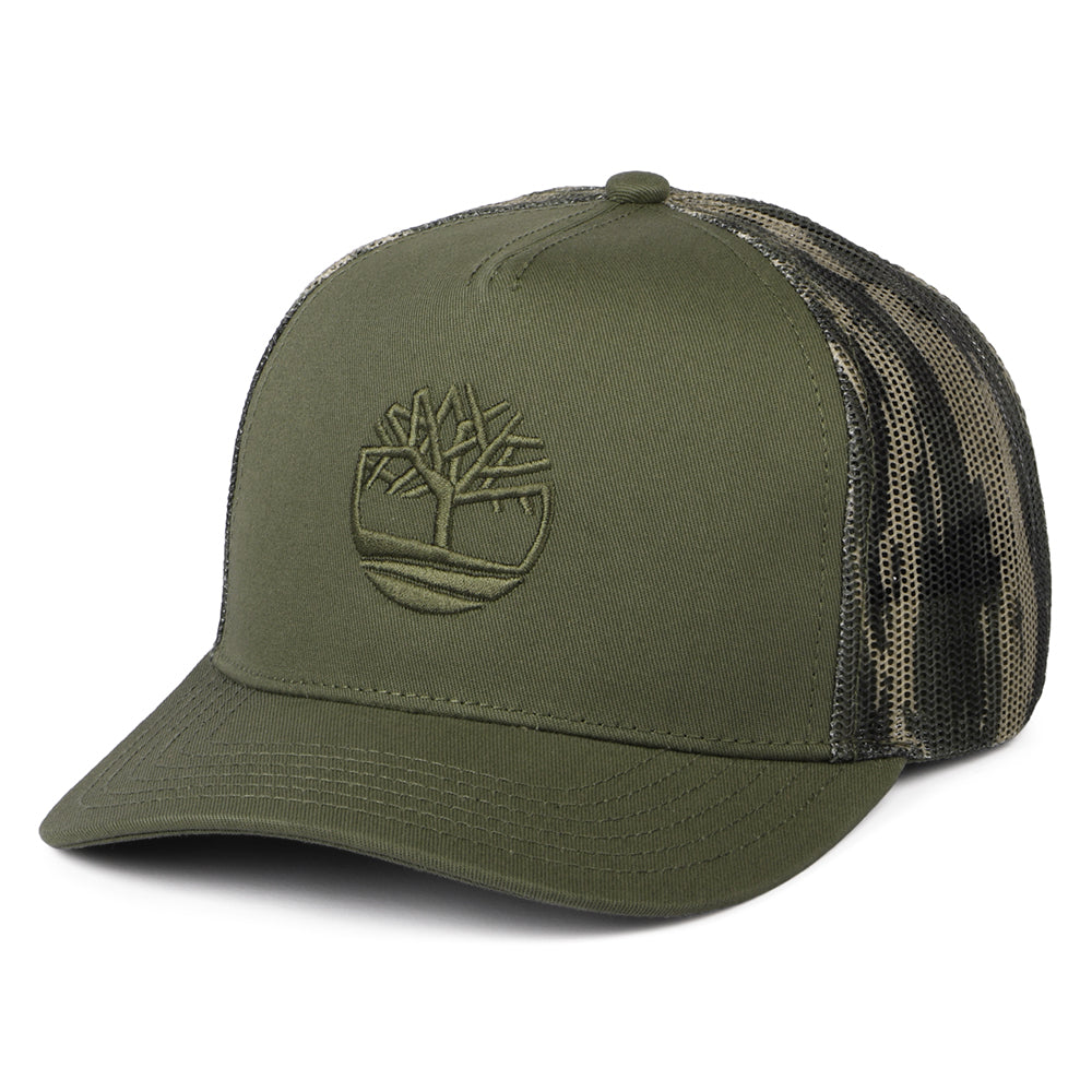 Timberland Printed Camouflage Mesh Trucker Cap - Olivgrün – Hüte und Mützen