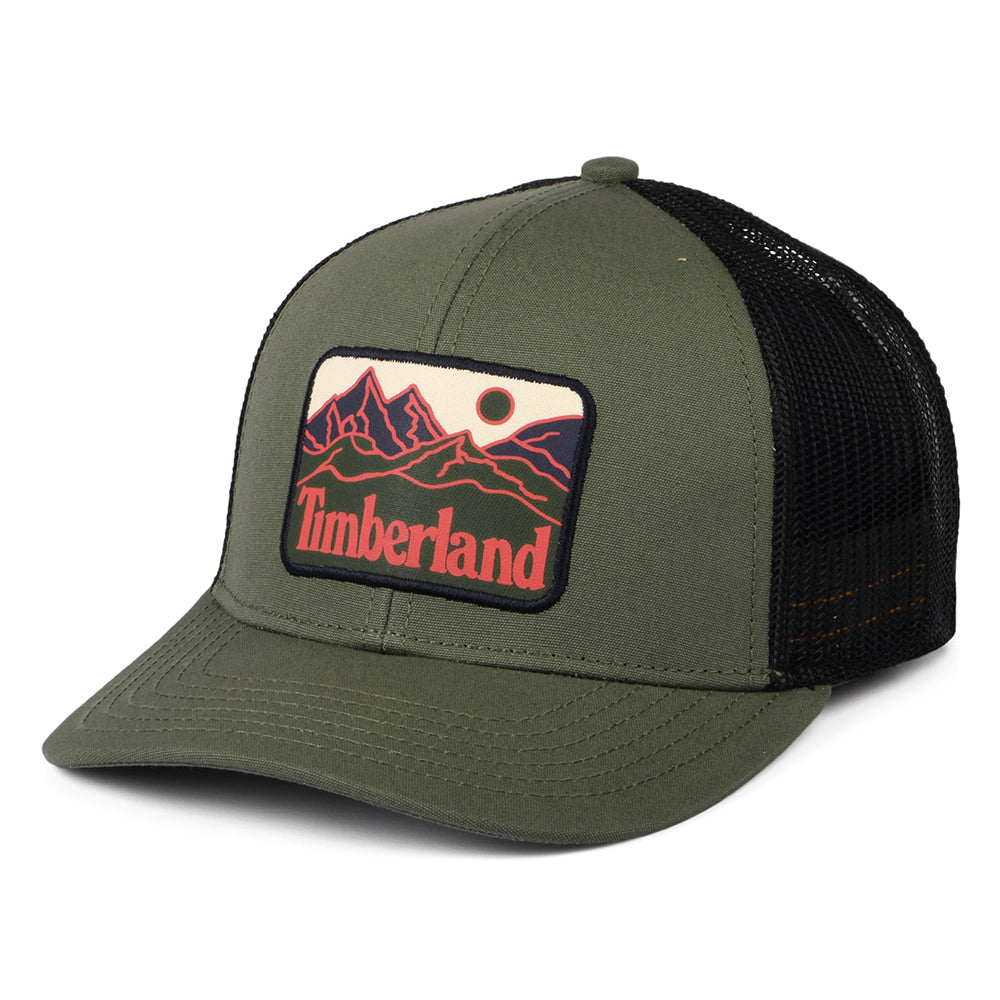 Timberland Mountain Line Patch Trucker Cap - Olivgrün – Hüte und Mützen