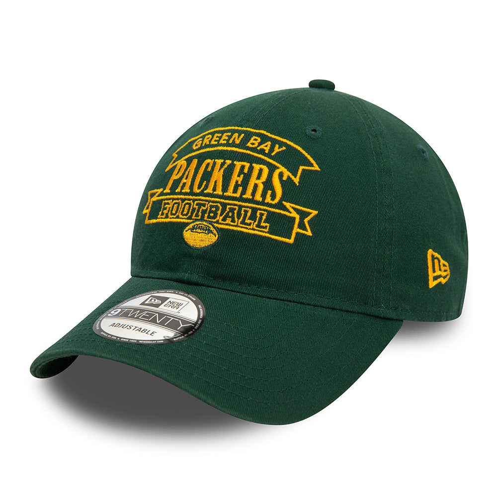 New Era 9TWENTY Green Bay Packers Baseball Cap - NFL Retro - Dunkelgrü ...